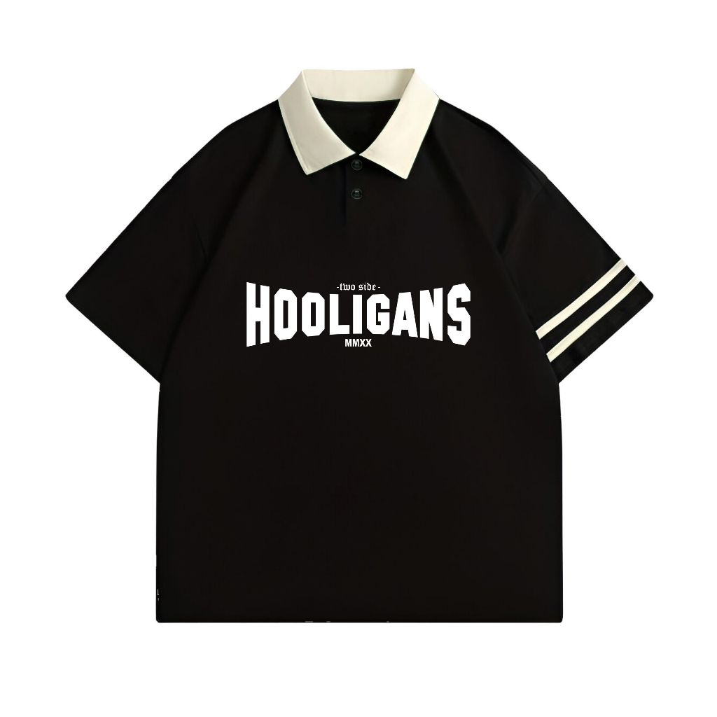 Jual Polo Shirt Rugby Hitam Manfinity Sportsity / Polo Shirt Pria ...