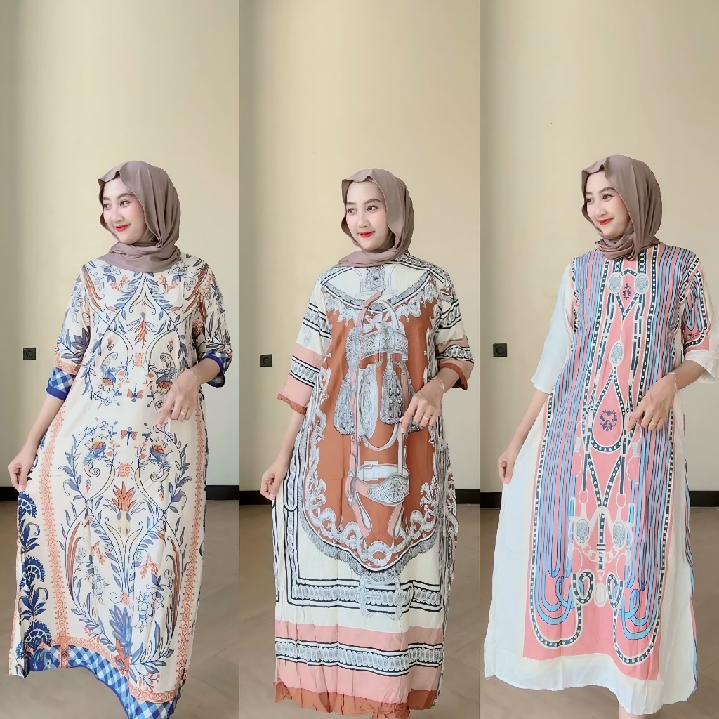 Jual Daster Canada Terbaru 2025 Bahan Rayon Adem Dress Motif Viral LD ...