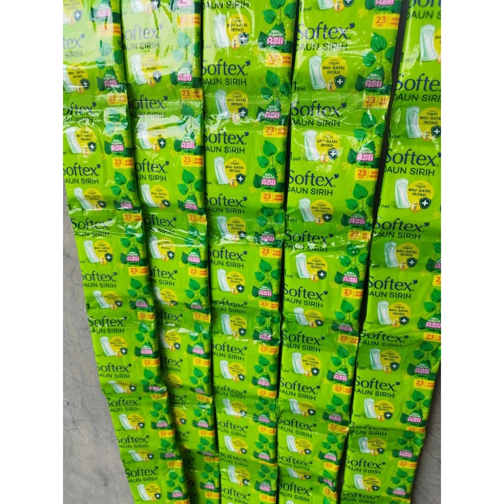 Jual 5 renceng (50 sachet) softex daun sirih NON WING panjang 23cm ...