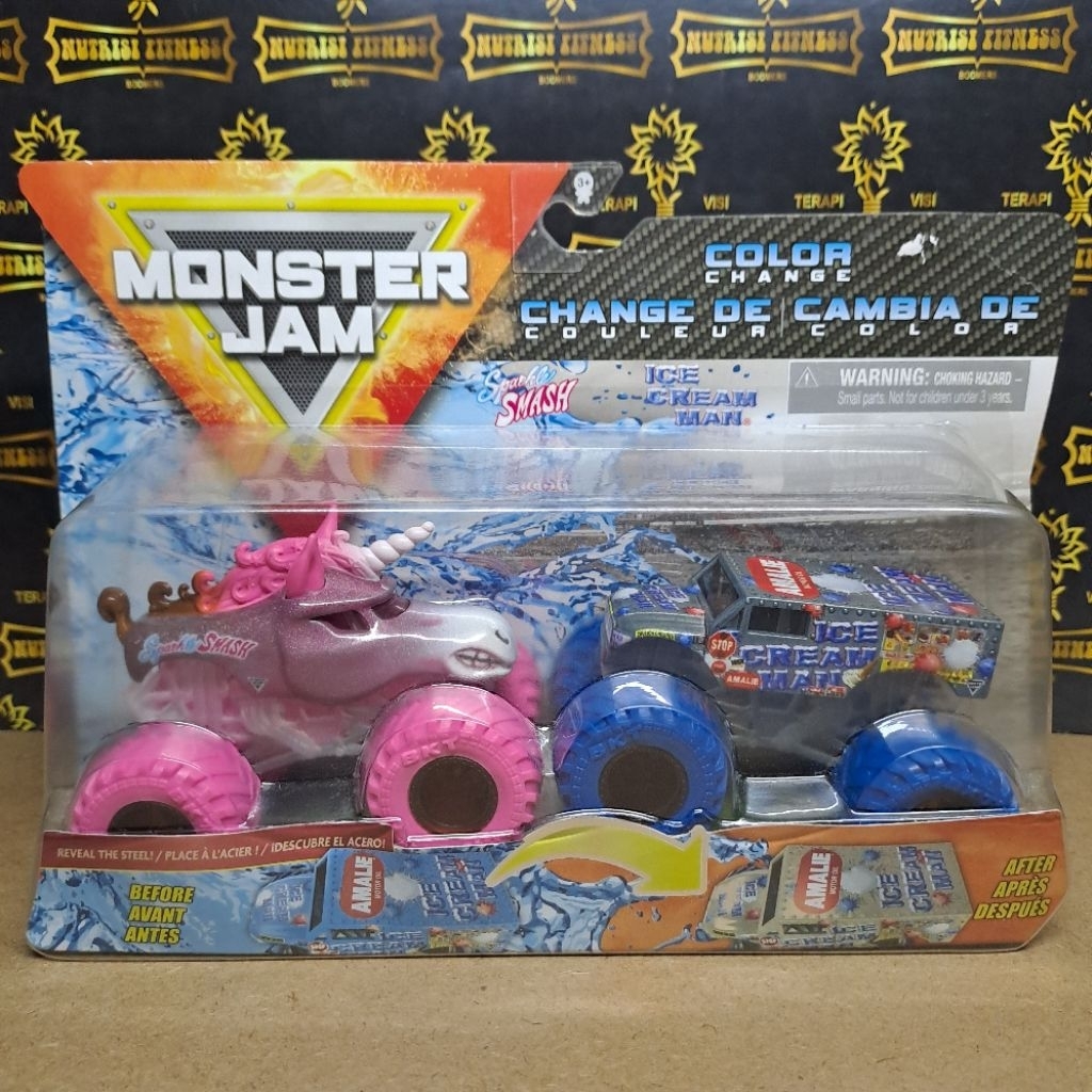 Jual MONSTER JAM COLOR CHANGE MONSTER JAM SPARKLE SMASH VS ICE CREAM ...