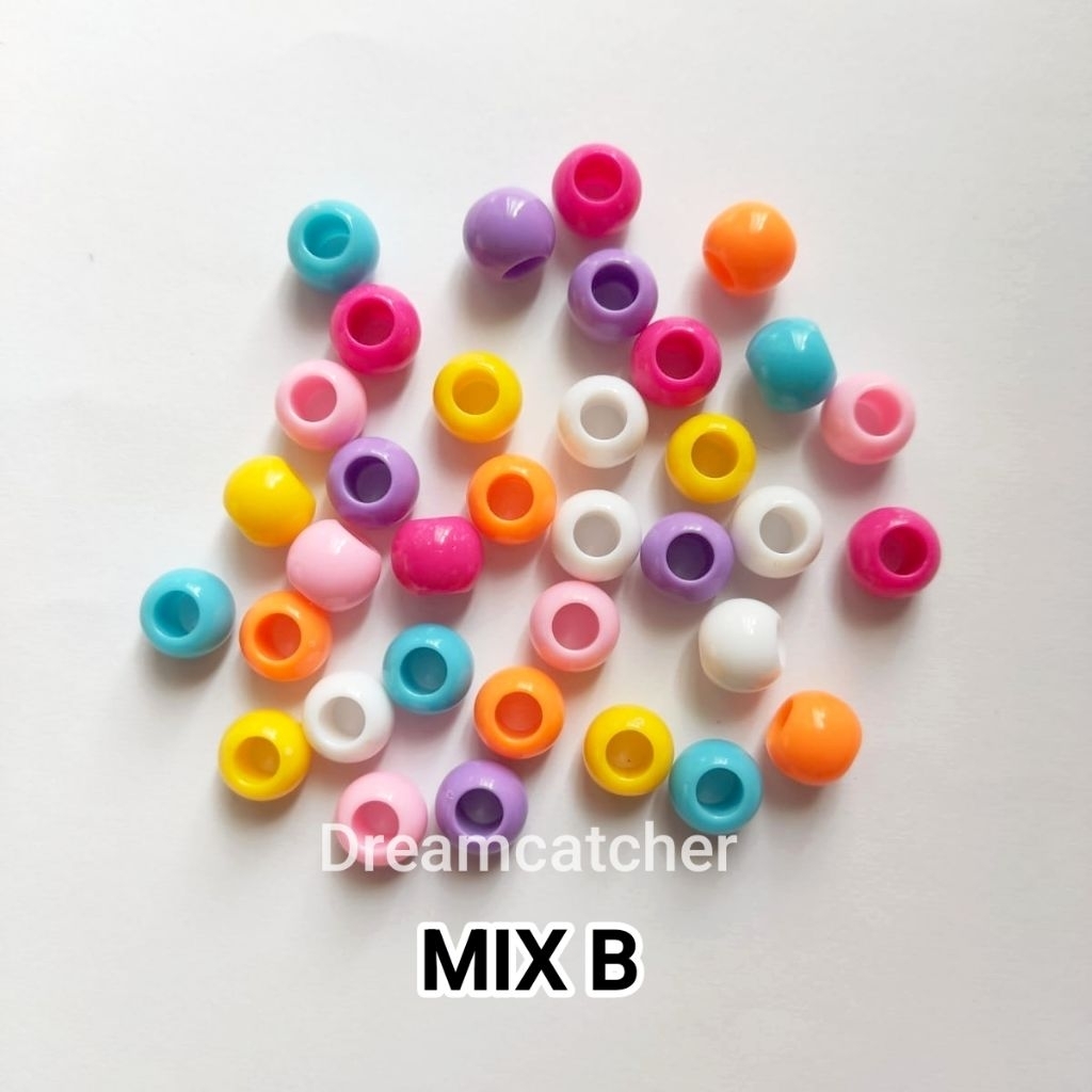 Jual mute lubang besar warna CERAH 10mm 25/50 manik manik meronce ...