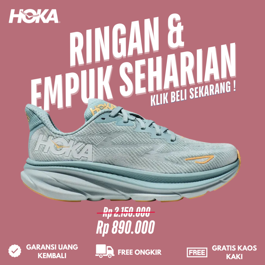 Jual Sepatu Running Wanita Clifton 9 - Cloud Blue/Ice Flow | Shopee ...