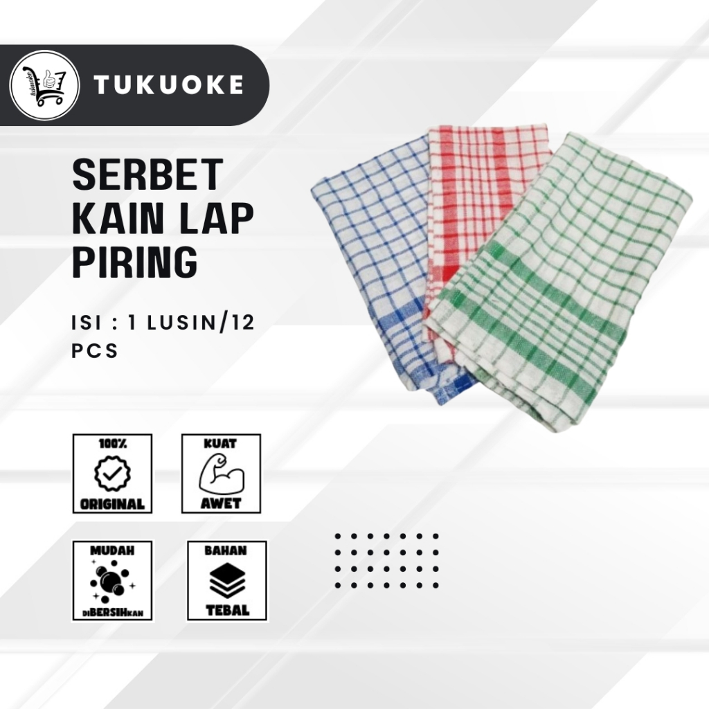 Jual 1 LUSIN SERBET KAIN LAP PIRING MURAH LAP TANGAN ISI 1LUSIN 12PC ...