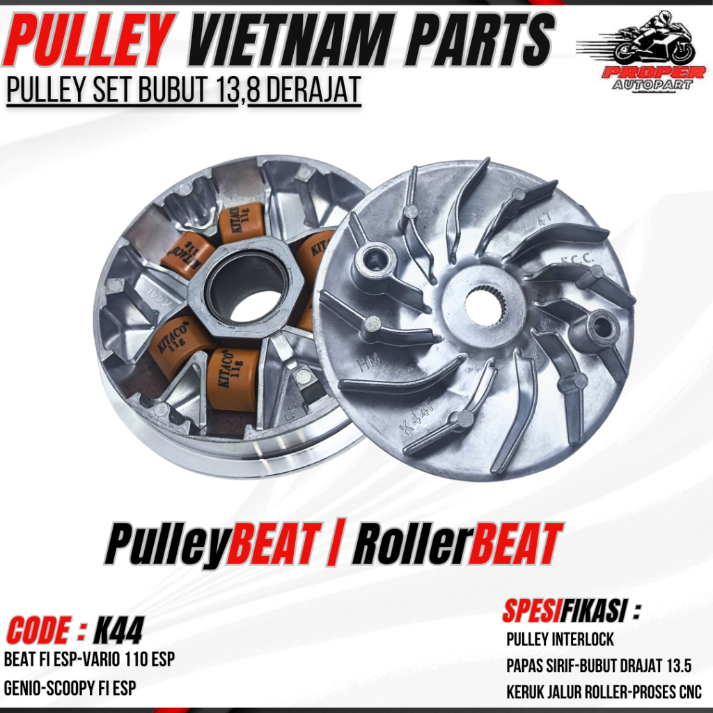 Jual PULLEY SET BEAT RUMAH KIPAS BEAT FI ESP PULLEY SCOOPY ESP PULLEY ...