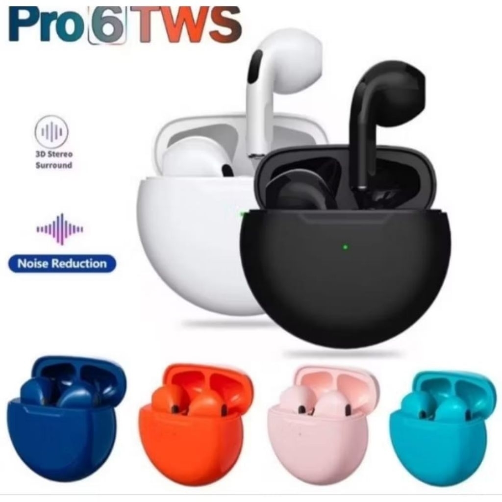 Jual Headset bluetooth Tws pro 6 V 5.1 hifi stereo sound ...