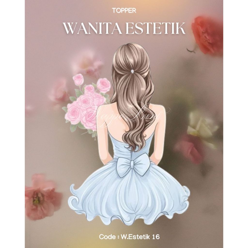 Jual PRINTABLE Topper Wanita Estetik / Hiasan Buket Kado / Dekorasi Kue ...