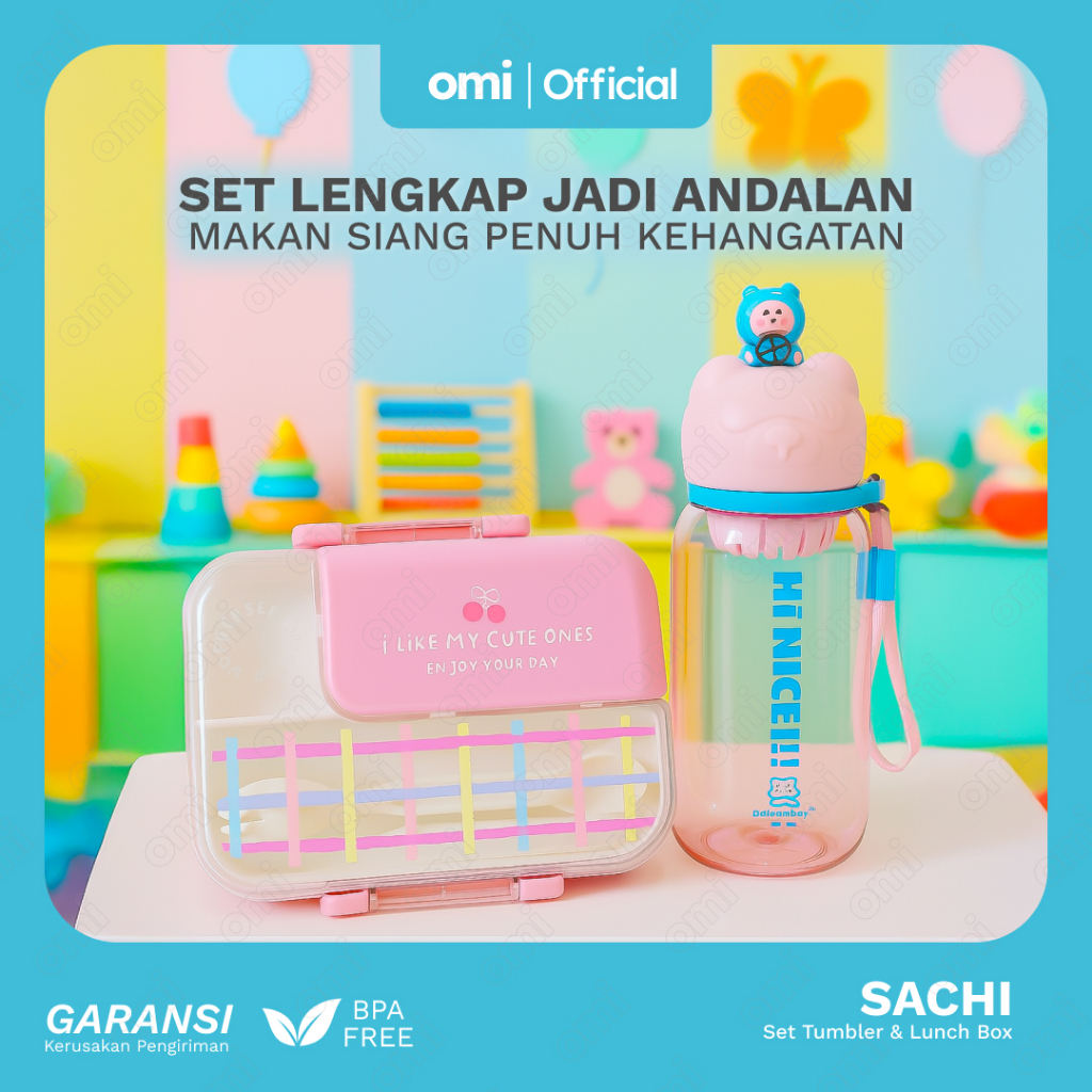 Jual Omi - Sachi Set Lunch Box 1000ml & Botol Minum Anak stainless 304 ...