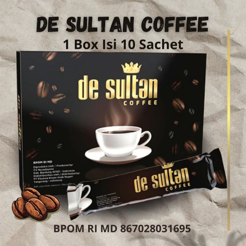 Jual DE SULTAN COFFEE 1 BOX ISI 10 SACHET ORIGINAL | Shopee Indonesia