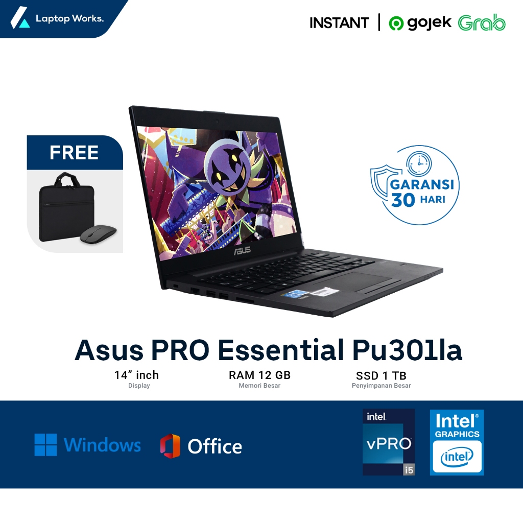Jual Laptop ASUS PU301LA Core I5 gen 4 Ram 12 GB Ssd 512 GB | Windows ...