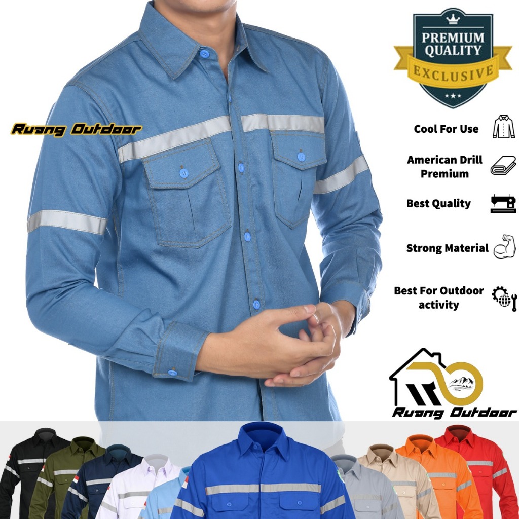 Jual BAJU KEMEJA WEARPACK SAFETY K3 JEANS SERIES PREMIUM LENGAN PANJANG ...