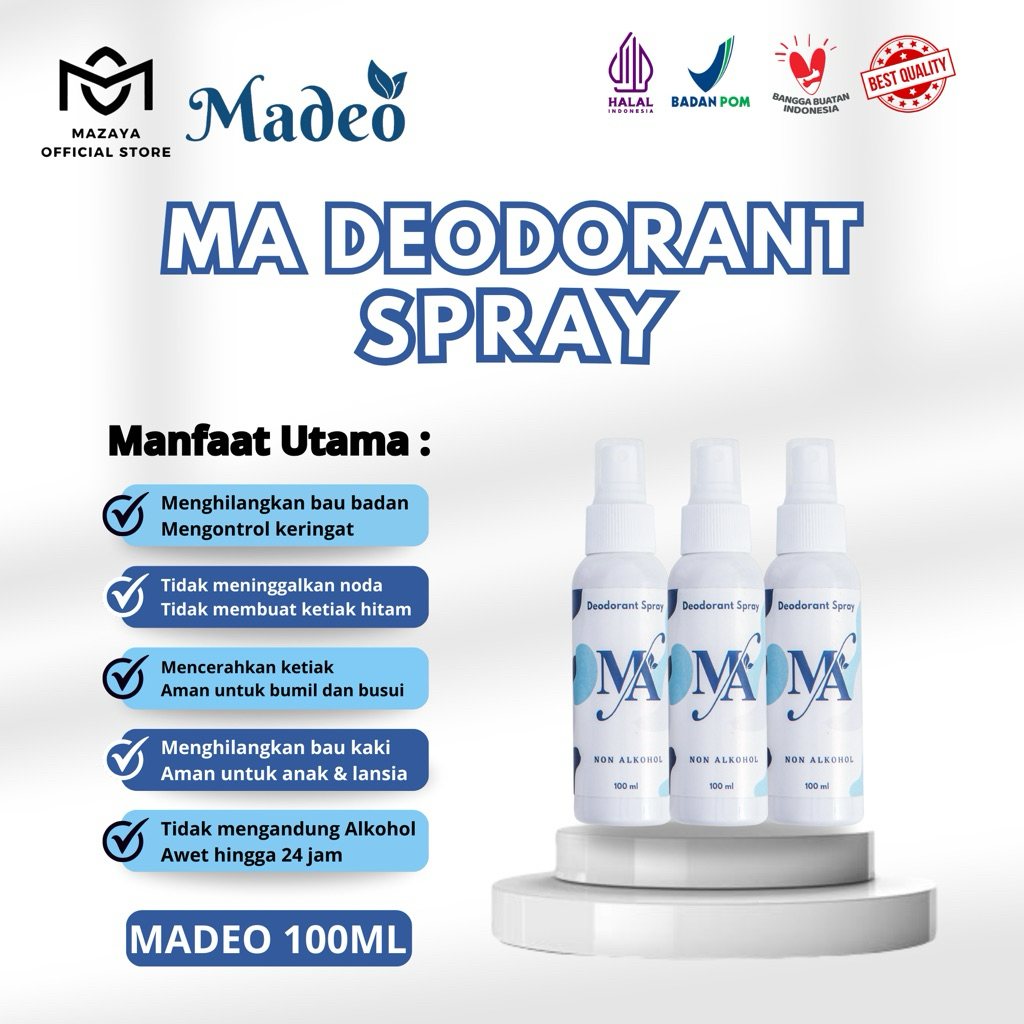 Jual Madeo Asli 100ml - Ma Deodorant Spray BPOM | Shopee Indonesia