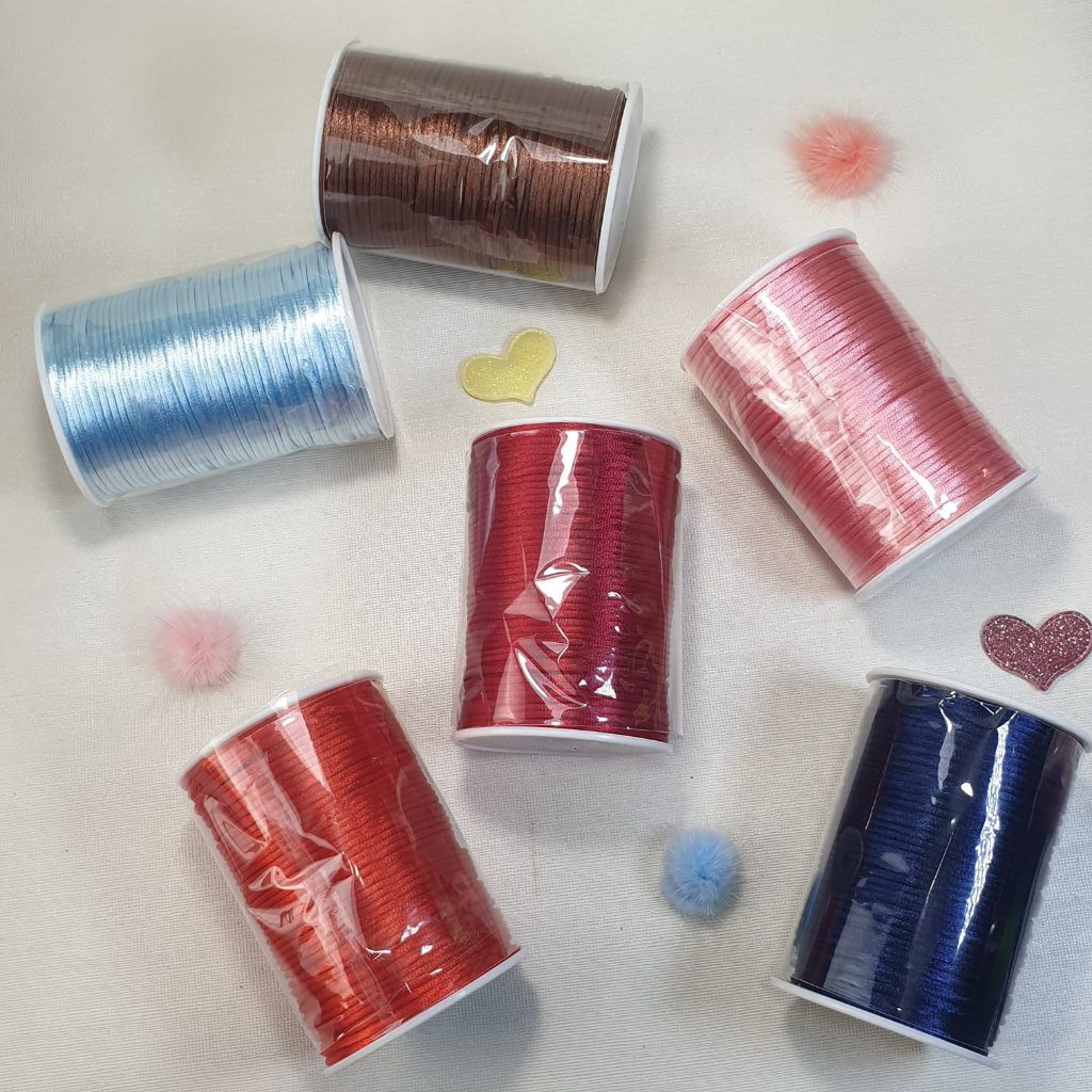 Jual TALI CINA | TALI SATIN ANEKA WARNA 1MM | Shopee Indonesia