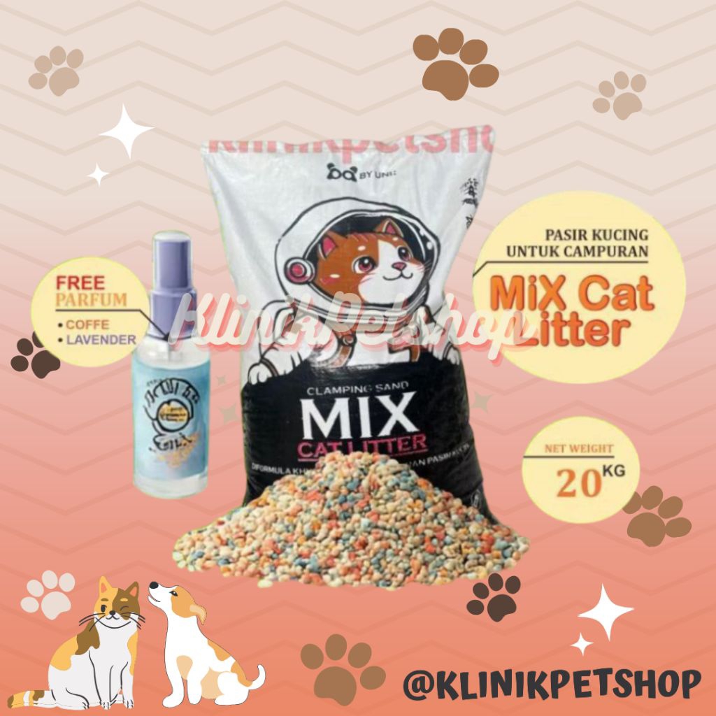 Jual MIX CAT LITTER 20KG PASIR KUCING GUMPAL KUALITAS IMPORT WANGI ...