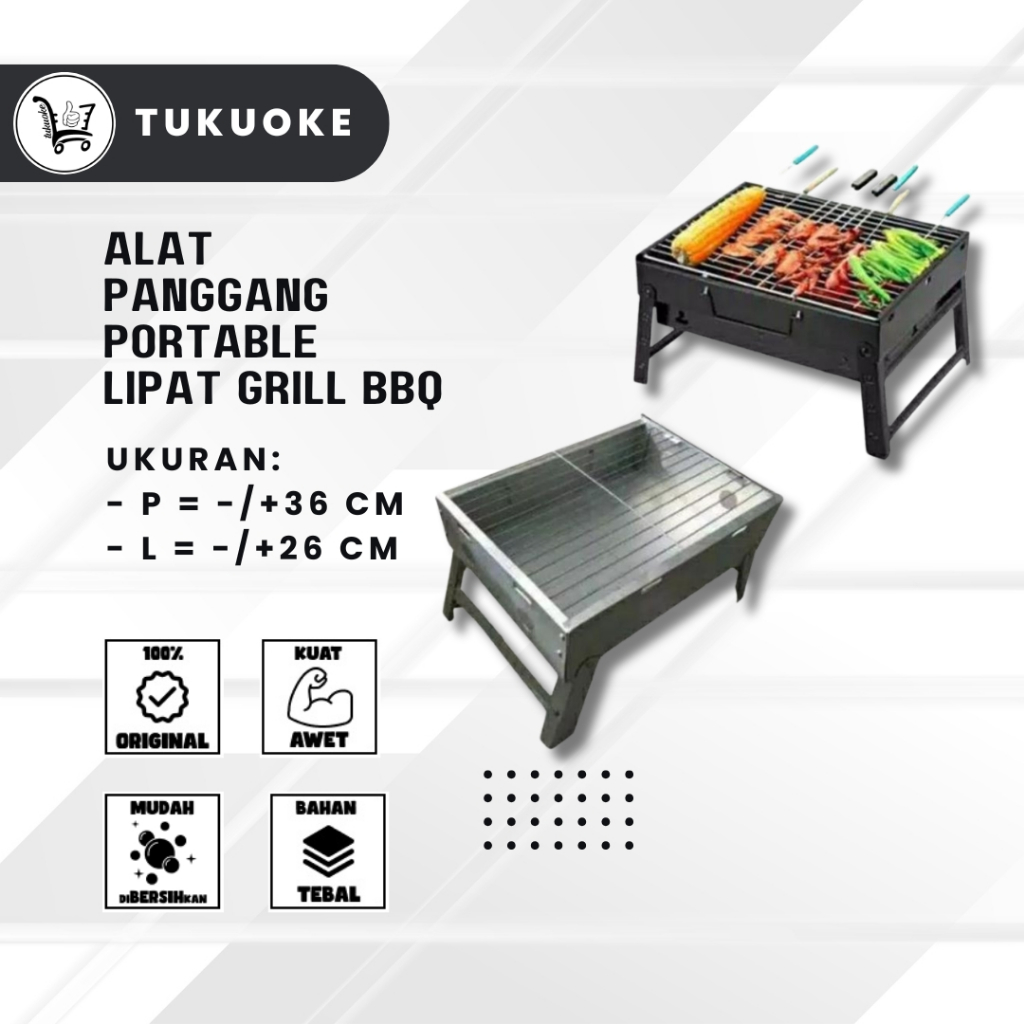 Jual ALAT PANGGANG PORTABLE JUMBO PEMANGGANG PORTABLE LIPAT GRILL BBQ ...