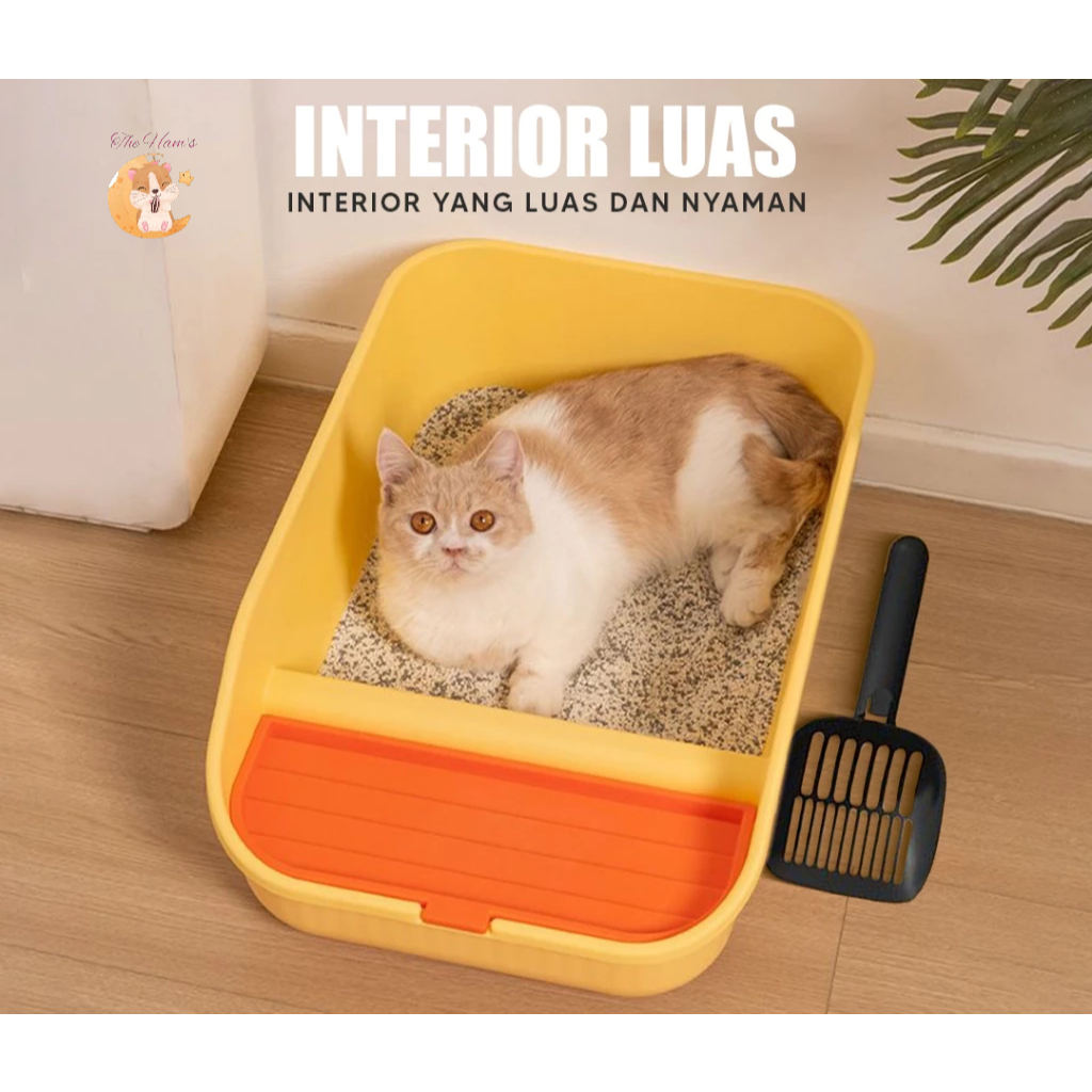 Jual (The Ham's) TH-M38 Pet Litter Box Kucing Extra Besar M38 Cat Litter Box / Toilet Pasir ...