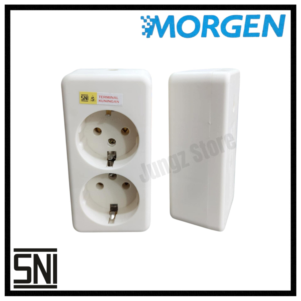 Jual MORGEN MG-7102 Stop kontak 2 Lubang / Colokan Terminal 2 Lubang ...