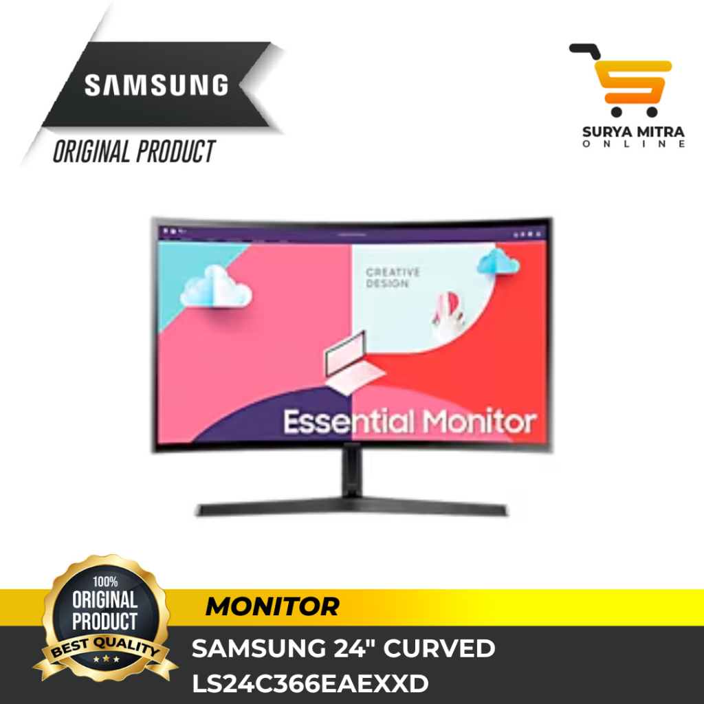 Jual Monitor Samsung Curved 24" LS24C366 Essential S3 S36C 75Hz ...