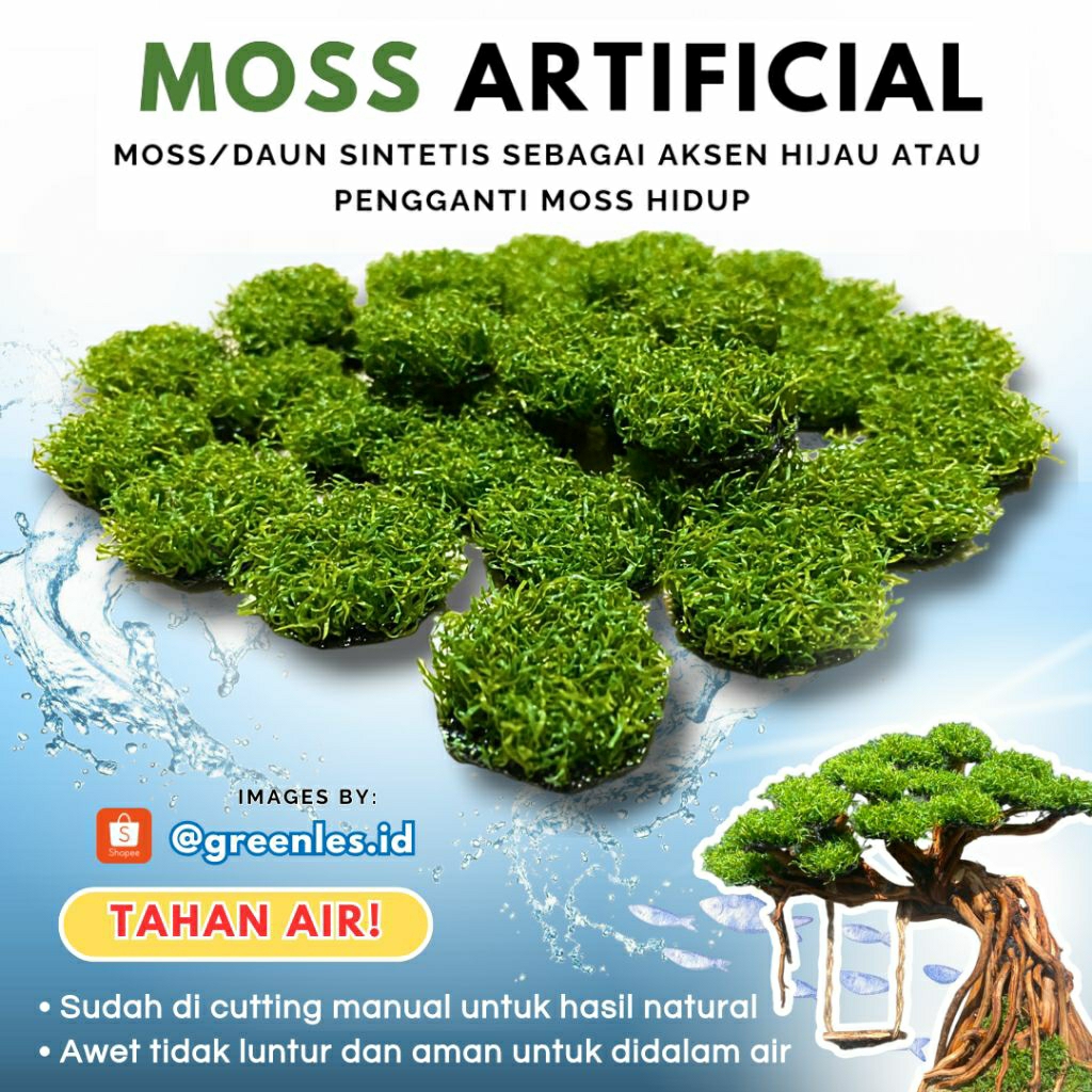 Jual DAUN/MOSS/LUMUT SINTETIS UNTUK BONSAI DIORAMA AQUASCAPE/AKUARIUM ...