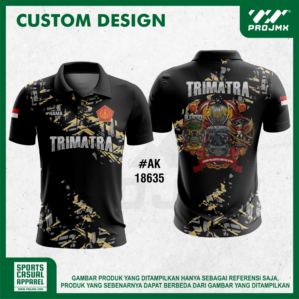 Jual PROJMX - KAOS JERSEY MILITER LETTING TRIMATRA TERBARU BLACK ...
