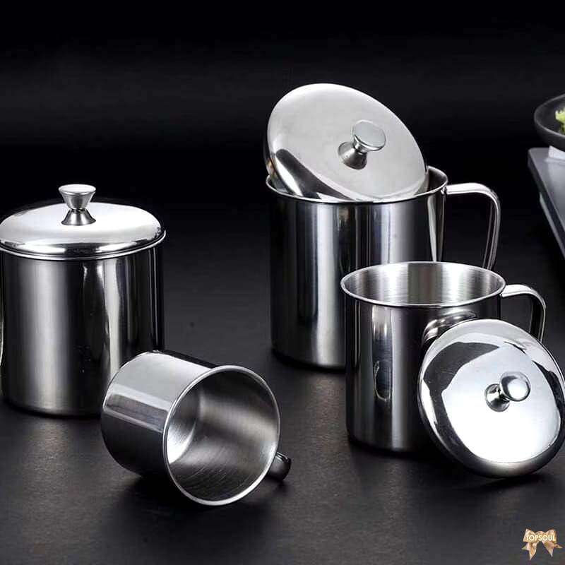 Jual Mug Stainless + Tutup 10 12 cm Gelas Besi Cangkir Steel Tumbler ...