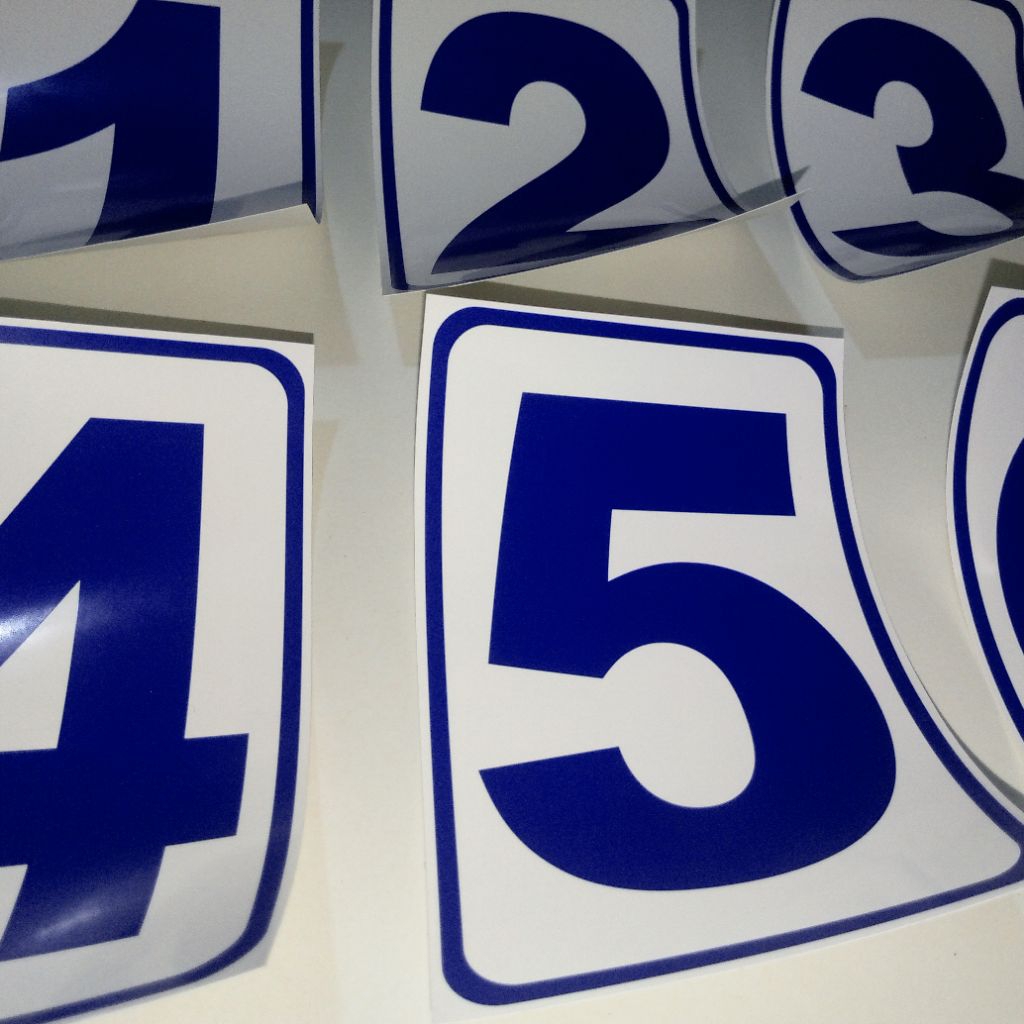 Jual Custom Stiker Angka 15x10 cm Vinyl Glossy, Waterproof Stiker Nomor Kamar Nomor Meja Nomor ...