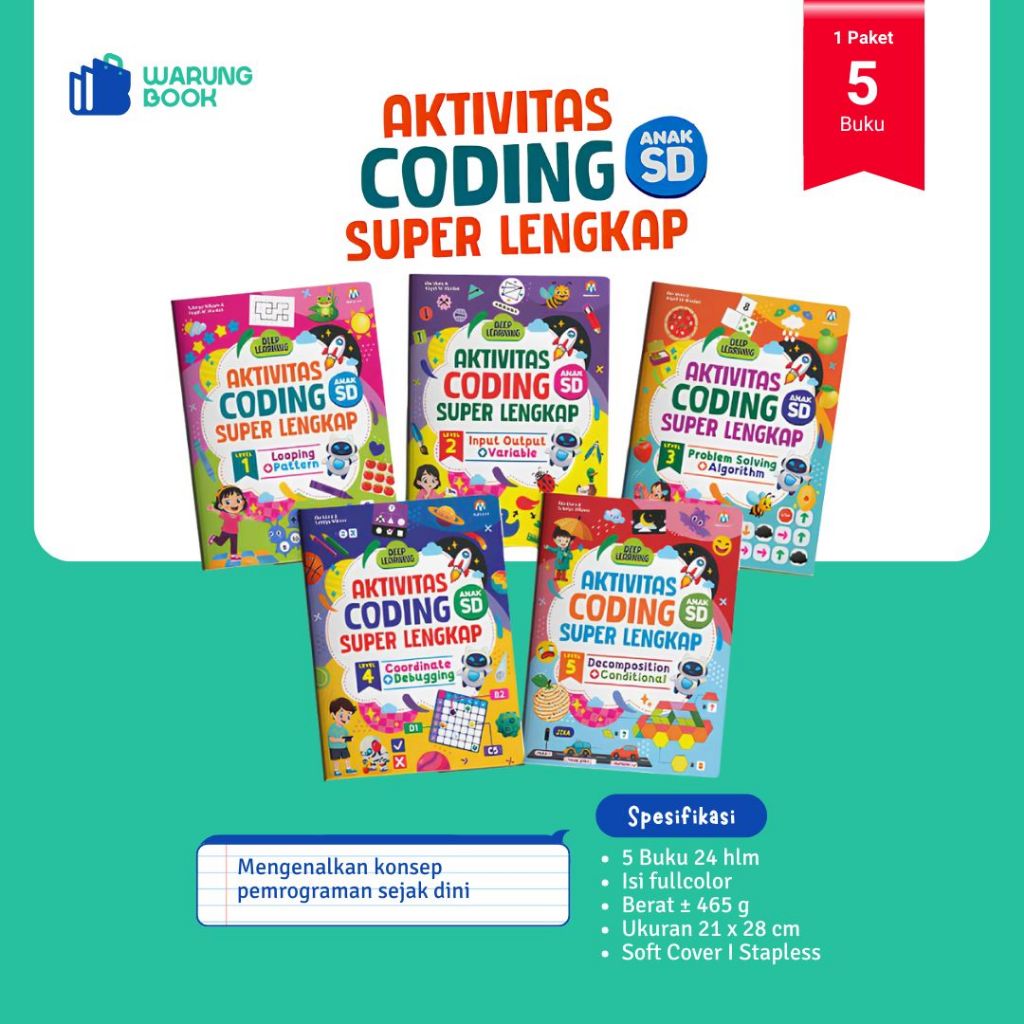 Jual Buku paket aktivitas Coding super lengkap coding untuk anak sd Ziyadbooks Official | Shopee ...