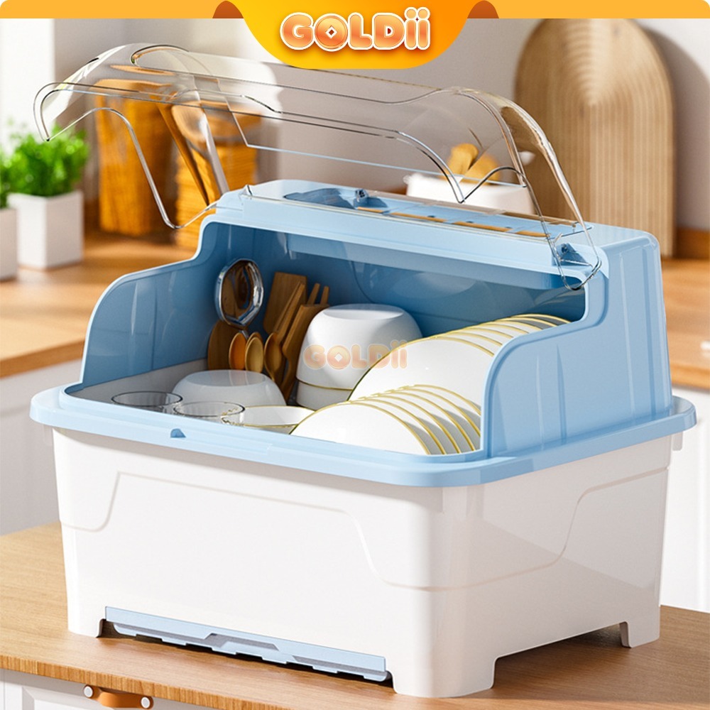 Jual GOLDII - Rak Piring Tertutup Plastik Tempat Piring Sendok ...