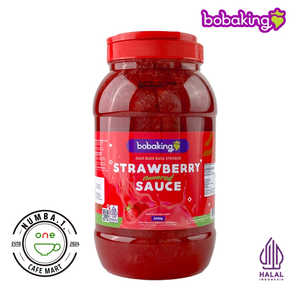 Jual 2.3kg Bobaking Strawberry Sauce (saus stoberi) | Shopee Indonesia