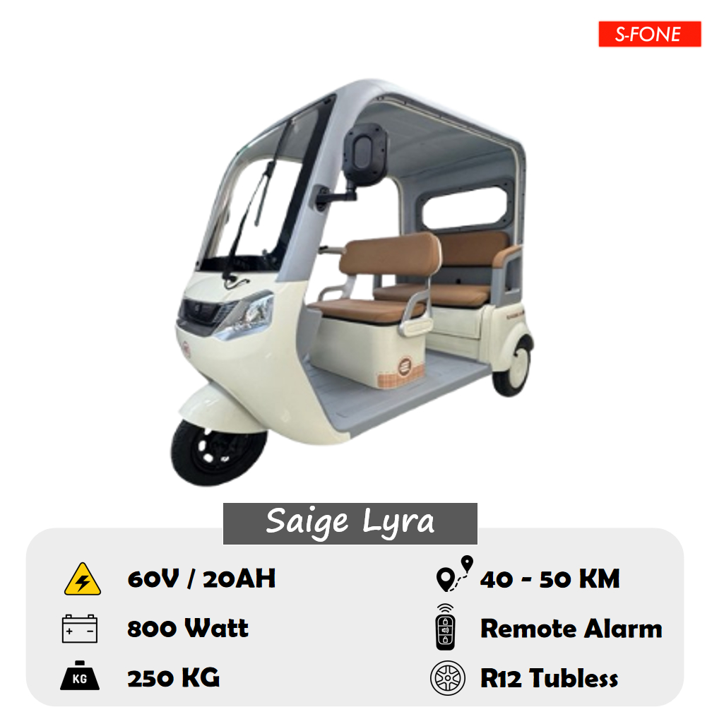 Jual Sepeda Listrik Saige Roda 3 LYRA Accu 60/20 Ah Motor 800 Watt ...