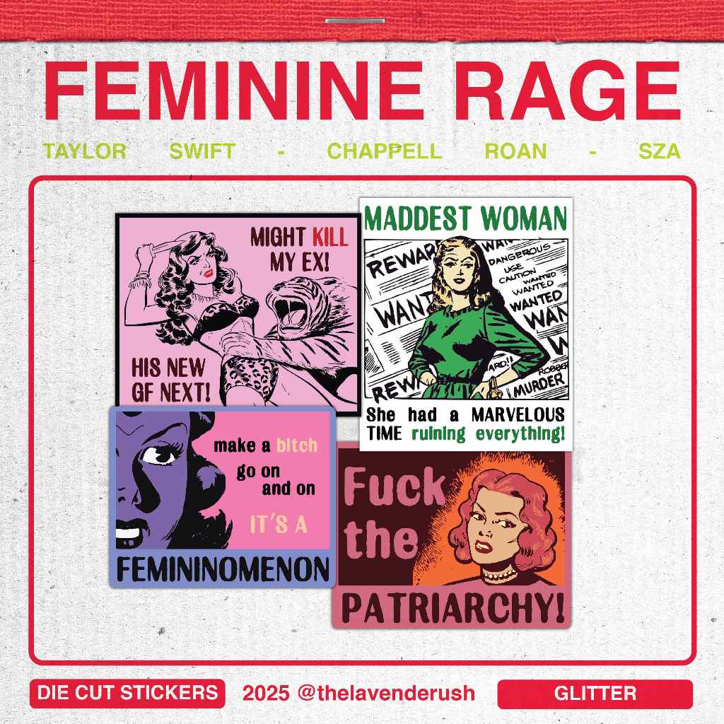 Jual [tldr] Taylor Swift - Chappell Roan - SZA - STICKERS FEMININE RAGE ...