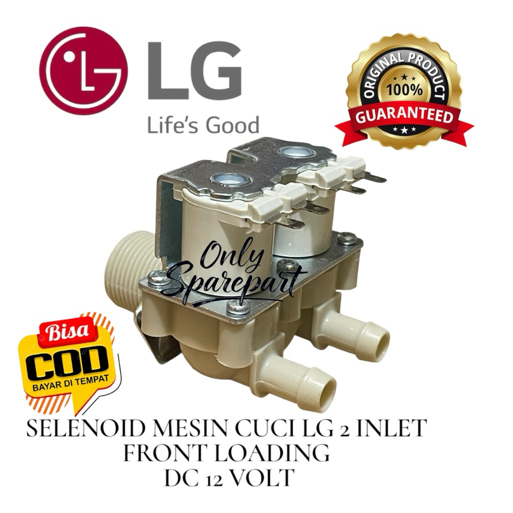 Jual Selenoid Water Inlet Valve 2 inlet Mesin Cuci LG DC 12V Original ...