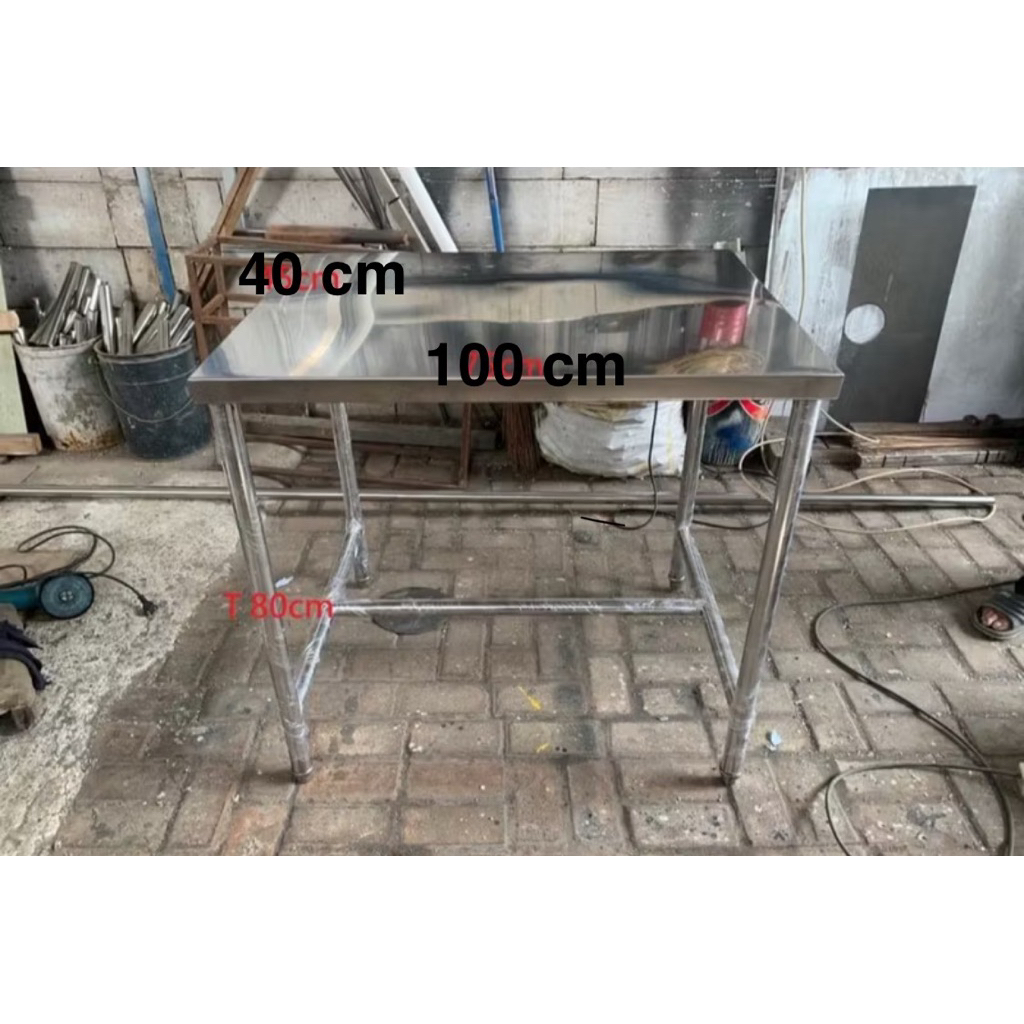 Jual meja stainless steel UK 100x40x80 cm | Shopee Indonesia