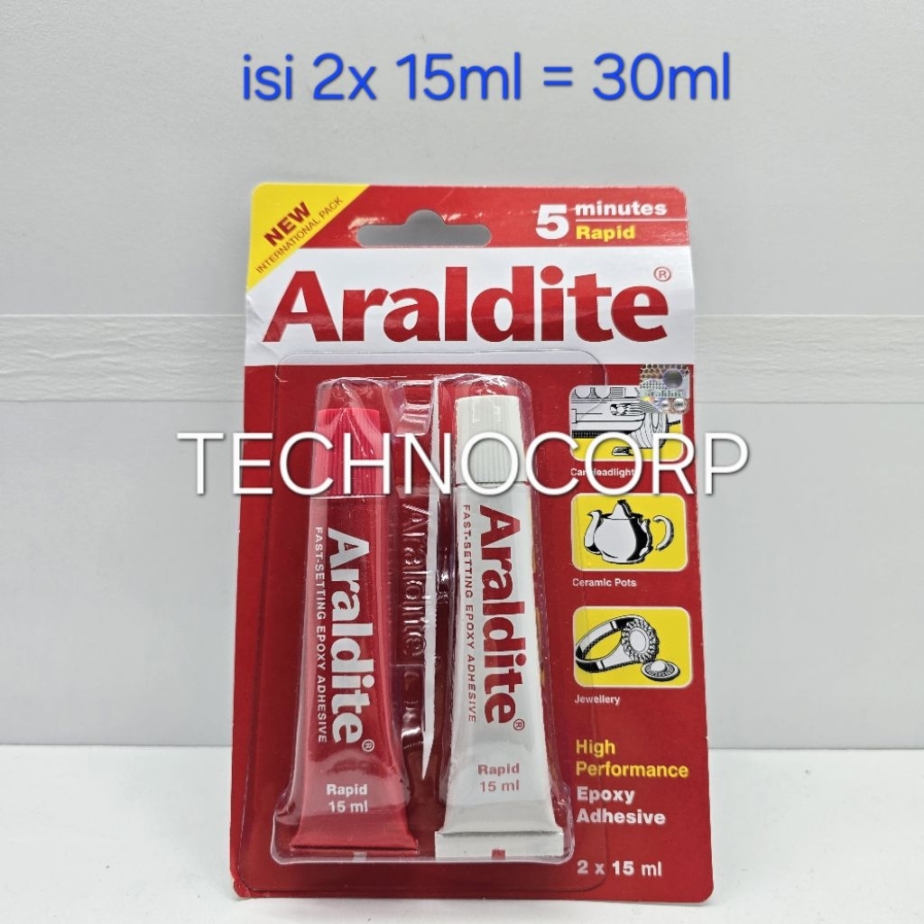 Jual LEM ARALDITE MERAH 5 MENIT CEPAT LEM EPOXY SEBARGUNA PLASTIK BESI ...