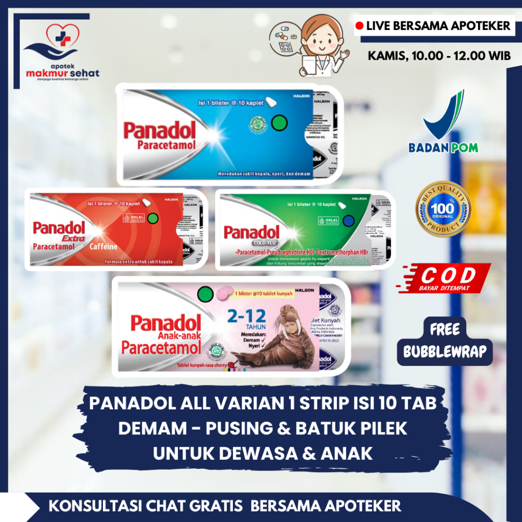 Jual PANADOL ALL VARIAN - UNTUK DEWASA DAN ANAK - ( Demam,Pusing,Nyeri ...