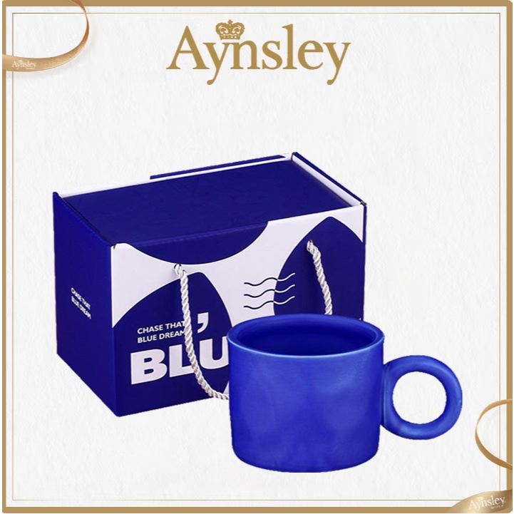 Jual Aynsley-mug keramik biru telinga besar cangkir keramik cangkir ...
