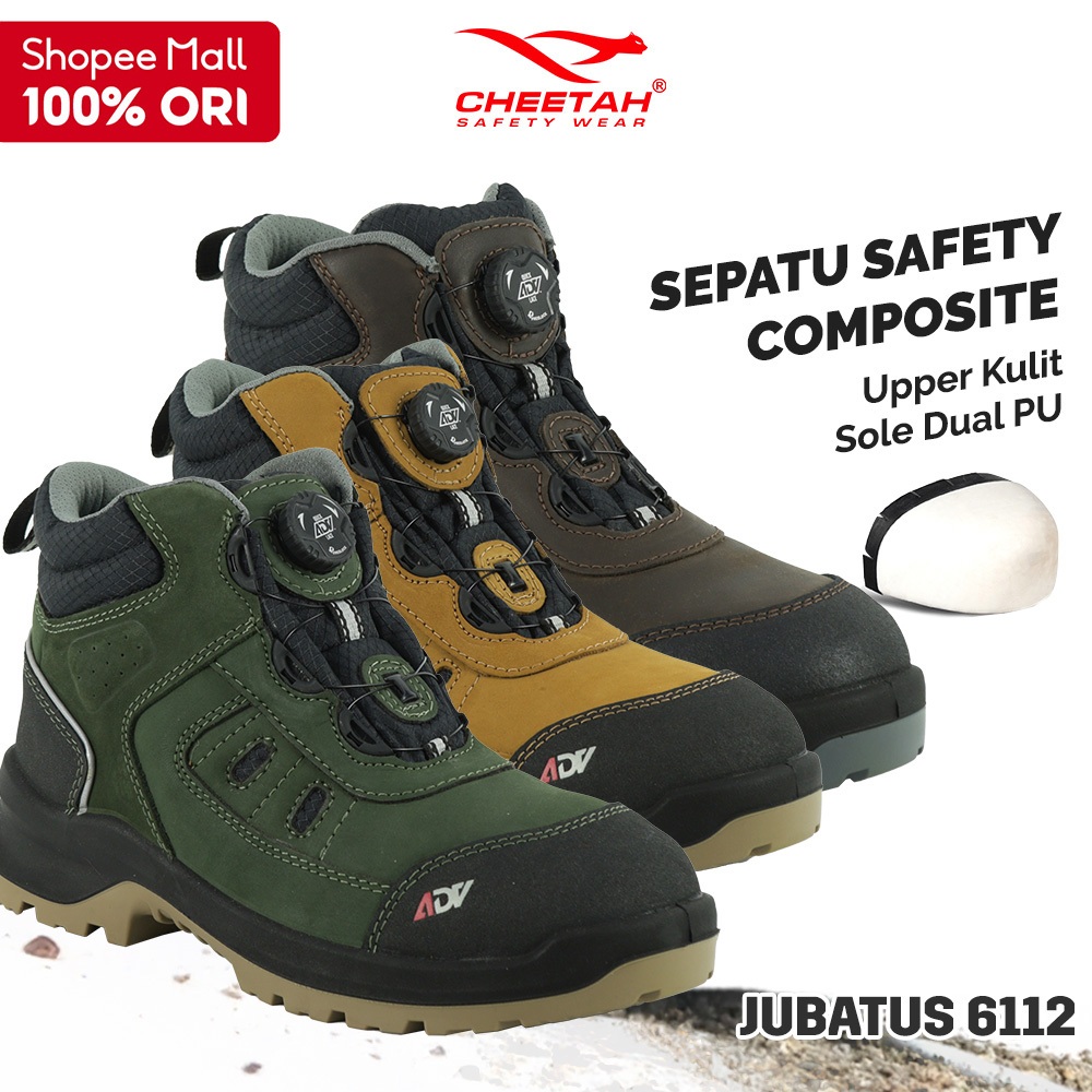 Jual Sepatu Safety Cheetah ADV JUBATUS 6112K Sand 6112G Forest 6112C ...