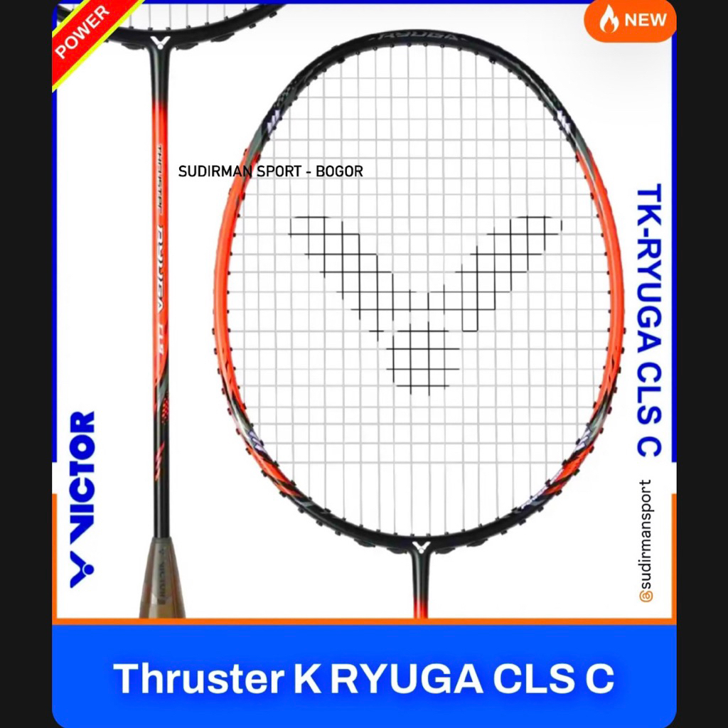 Jual New! Paket komplit! Raket Badminton Victor Thruster Ryuga CLS C ...