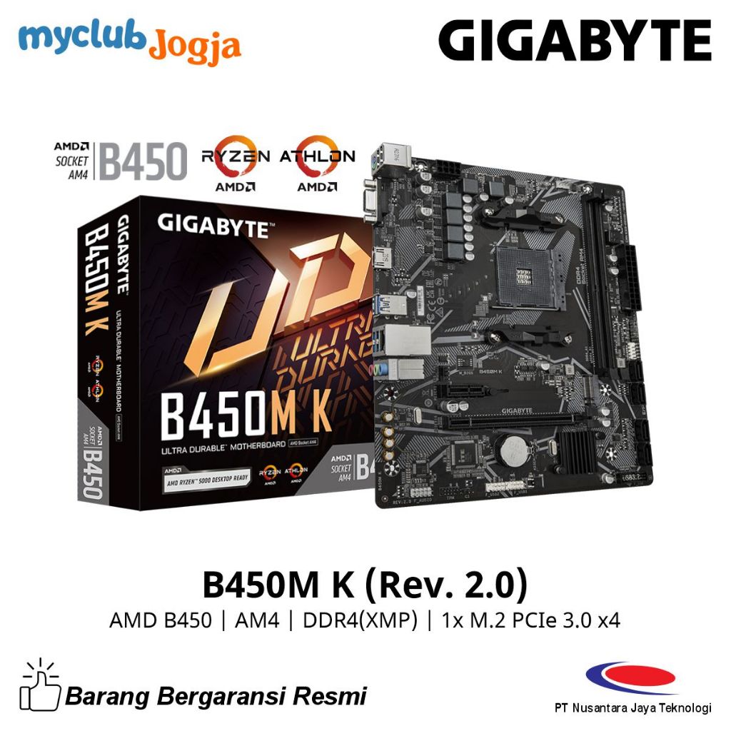 Jual GIGABYTE B450M K | Motherboard AMD B450 | AM4 | DDR4 XMP | HDMI, VGA | M2 NVMe | Micro ATX ...