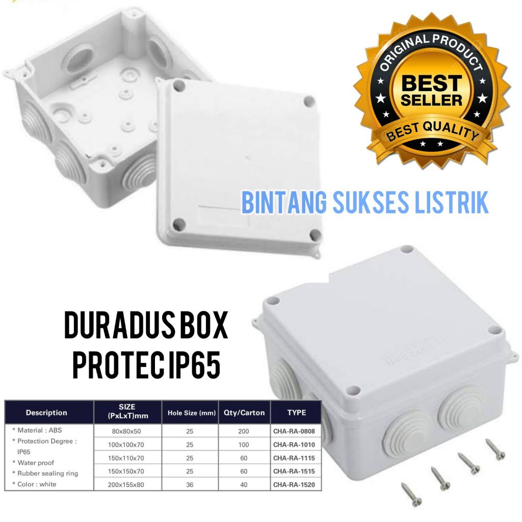 Jual BEST SELLER Duradus Box ABS Water Proof IP65 100x100x70 CHA-RA ...