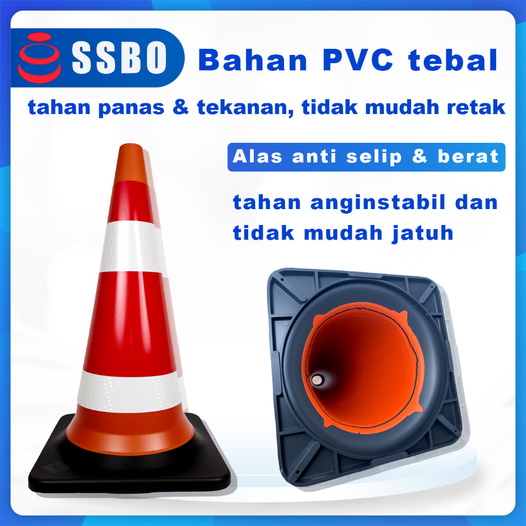 Jual Traffic Cone Panjang 70 cm Terbaru – PVC Tebal Premium, Lebih Kuat ...