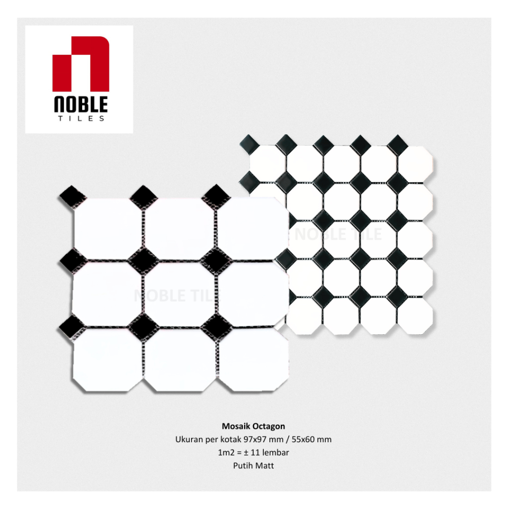 Jual Noble Tiles Mosaik Keramik Octagon Matt 30x30 HARGA PER LEMBAR ...