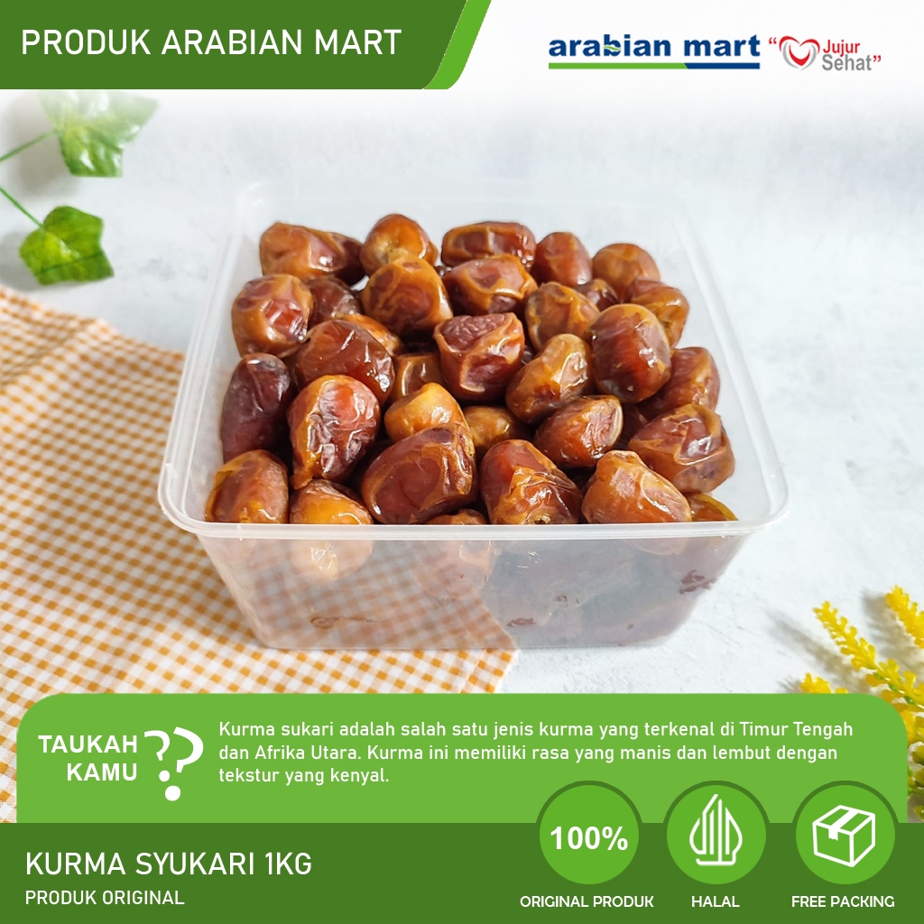 Jual Kurma Sukari 1kg Premium Basah Kemasan Toples Kurma Sukkari ...