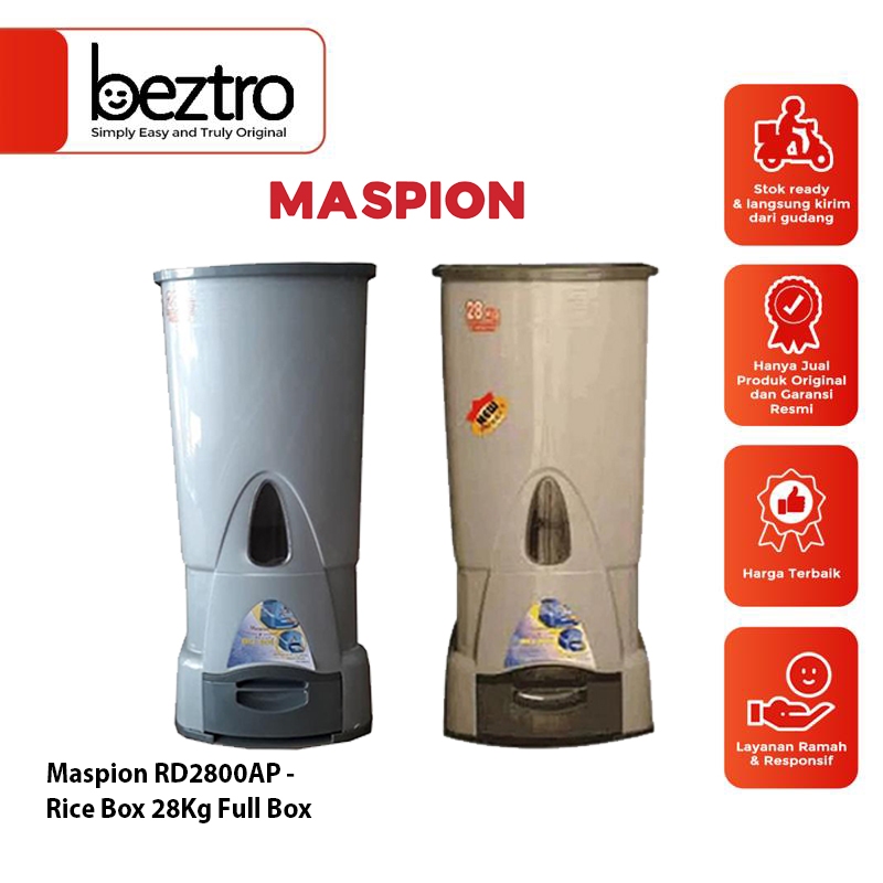 Jual Maspion Rice Box 28 Kg Full Box - RD2800AP Wadah Penyimpanan Beras ...
