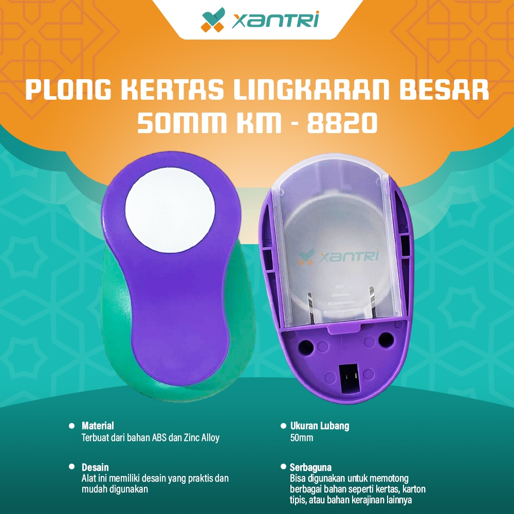 Jual Plong Pembolong Pelubang Kertas Lingkaran Besar 50mm KM 8820 ...