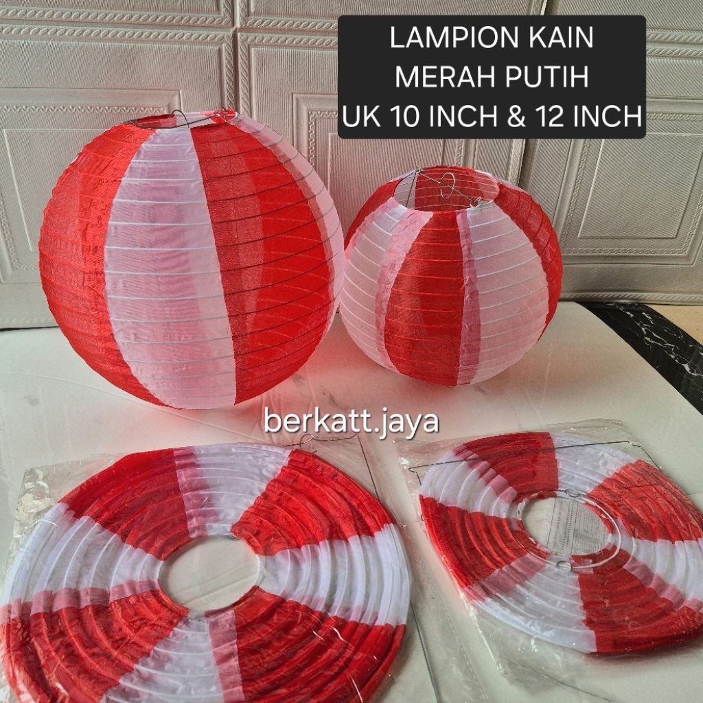 Jual Lampion gantung Merah Putih BAHAN KAIN ANTI AIR | Shopee Indonesia