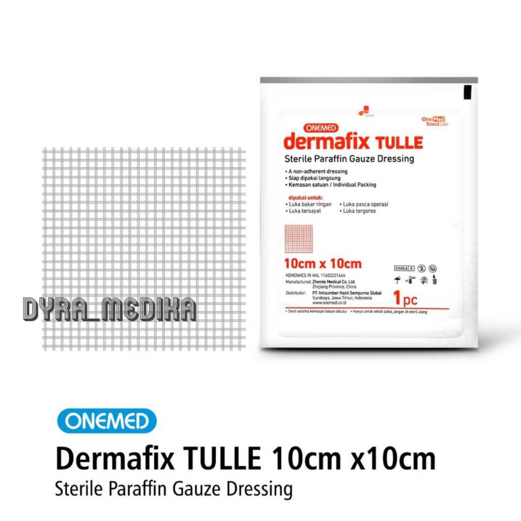 Jual DERMAFIX TULLE 10CMX10CM ONEMED/STERILE PARAFFIN GAUZE DRESSING ...