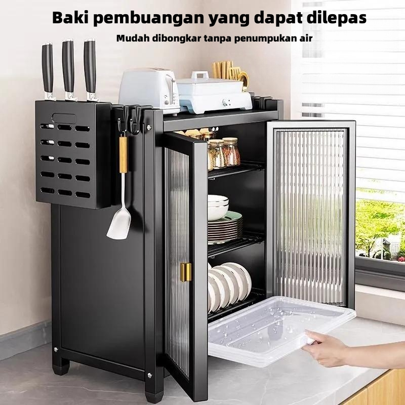 Jual Rak Kabinet Dapur Rak Dapur stainless steel Lemari Piring Tertutup ...