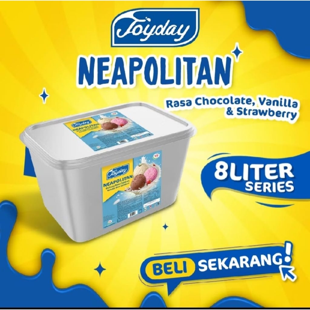 Jual Es krim joyday Ice Cream 3 Rasa 8 liter Neopolitan | Shopee Indonesia
