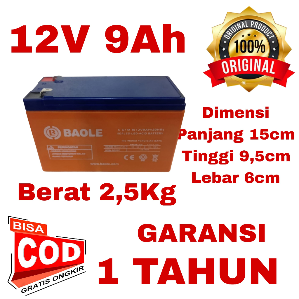 Jual BATERAI/AKI UPS,SPRAYER VARIASI 12V 9AH(BERGARANSI - AKI ACCU UPS BATERAI SPRAYER ELEKTRIK ...