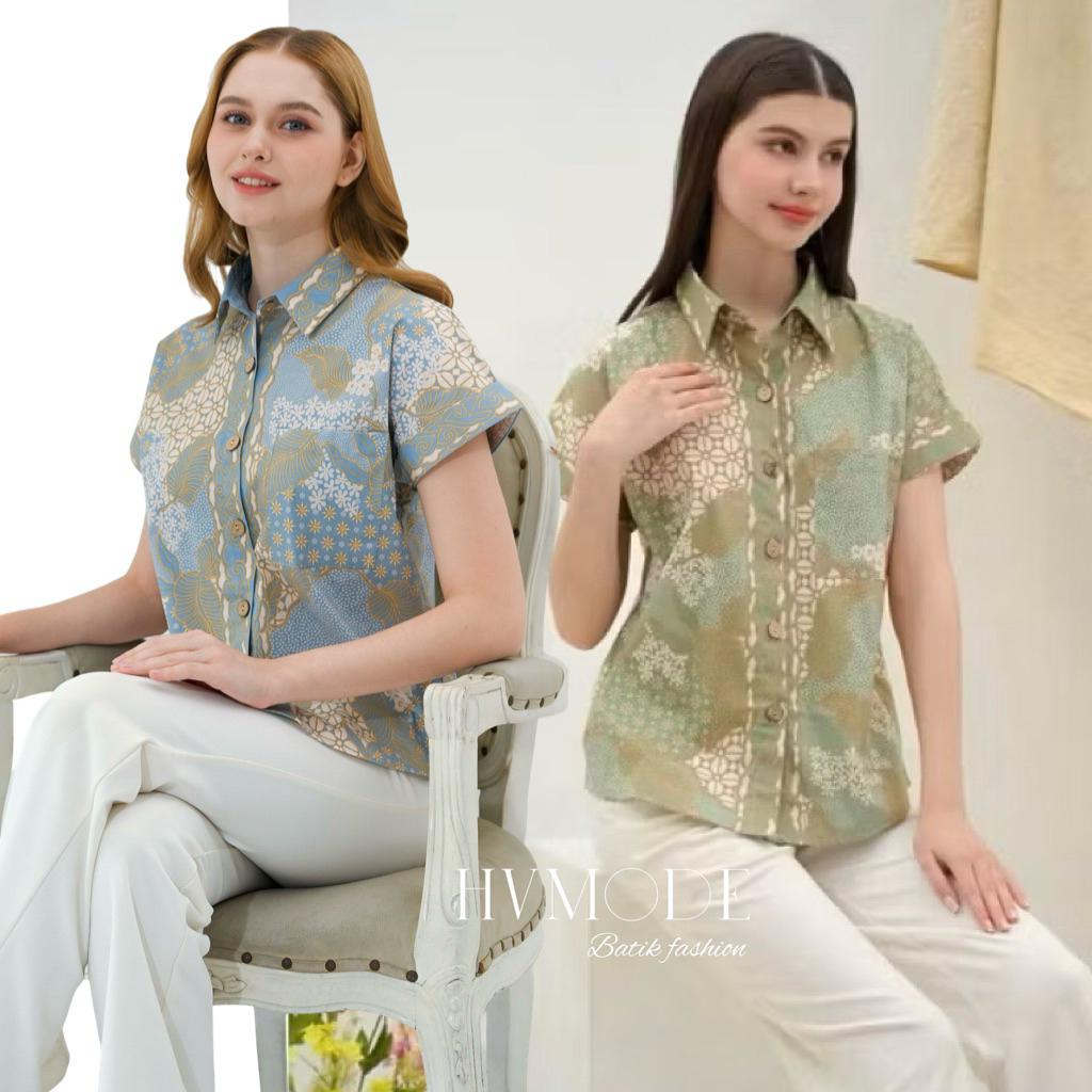 Jual Atasan Nuansa Batik - Kemeja batik wanita - 259ICE | Shopee Indonesia